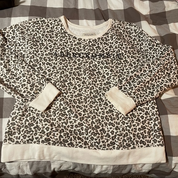 Abercrombie & Fitch | Sweaters | Abercrombie Leopard Print Crew Neck | Poshmark